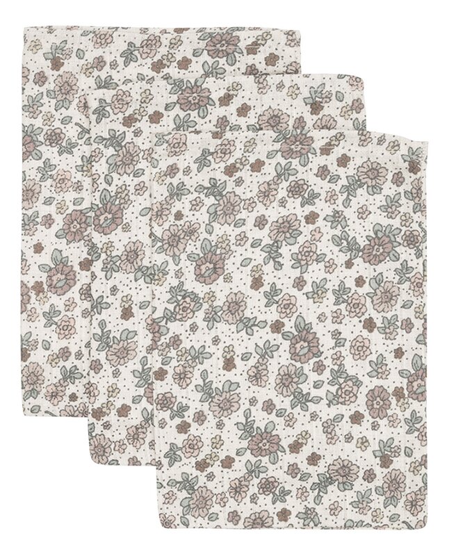 Jollein Washandje Retro Flowers - 3 stuks | Dreambaby
