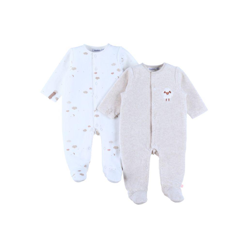 Noukie's Set van 2 pyjamas in Fluweel Fluffy uniseks | Dreambaby