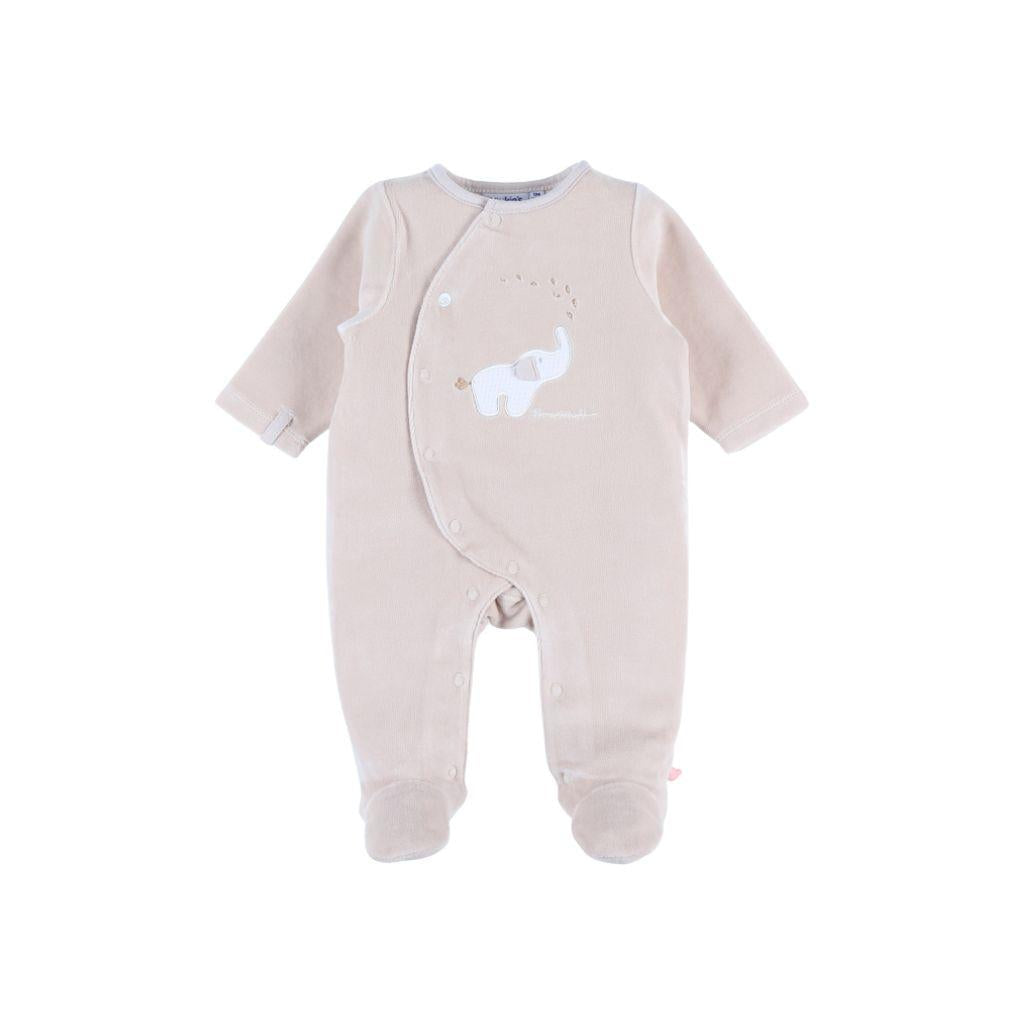 Noukie's Pyjama uit fluweel Bali beige | Dreambaby